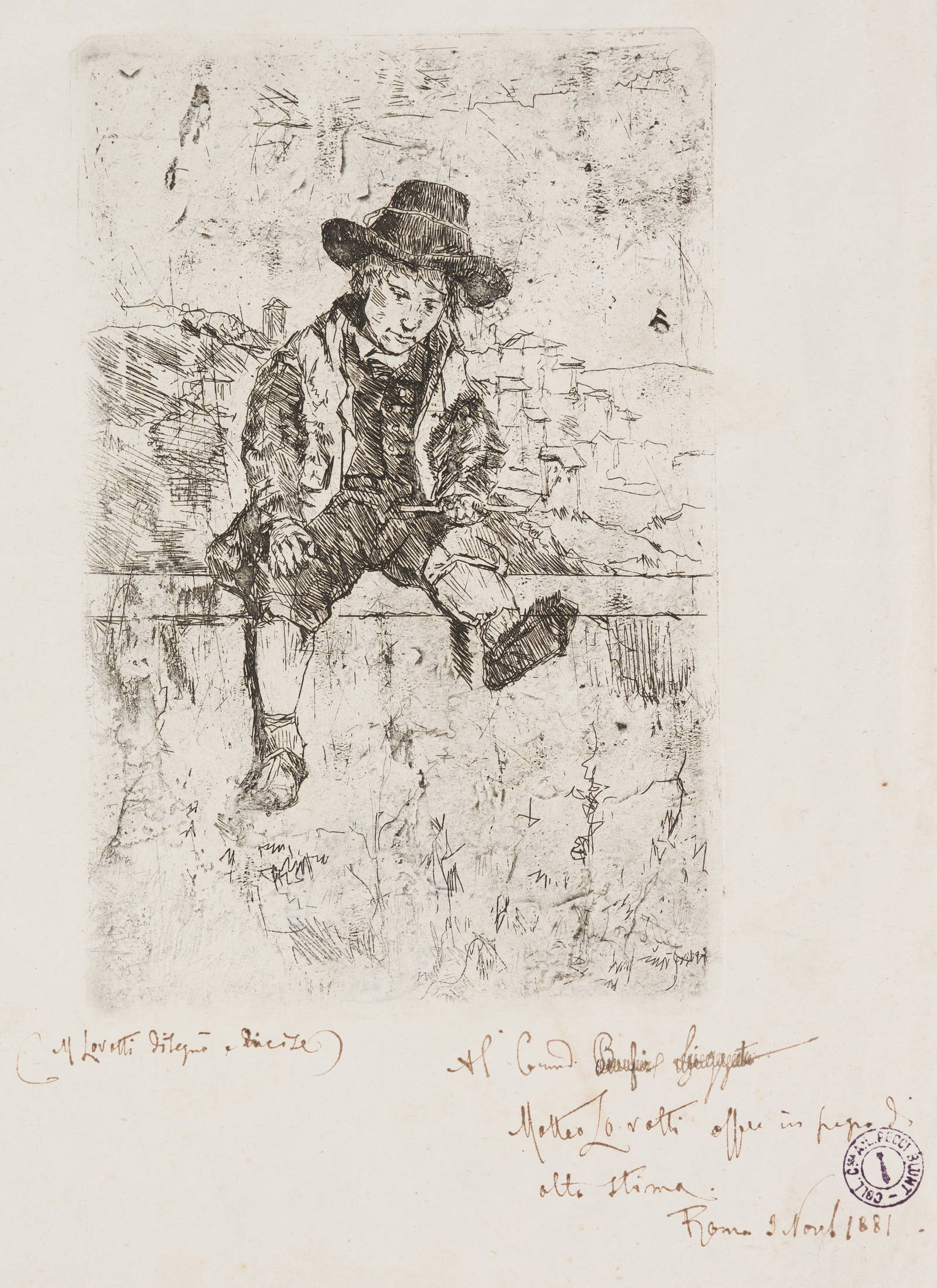 Matteo Lovatti: "roman Peasant Boy". Auction