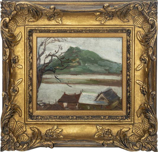 Li Mei Shu'guanyin Mountain', Oil Painting, Framed