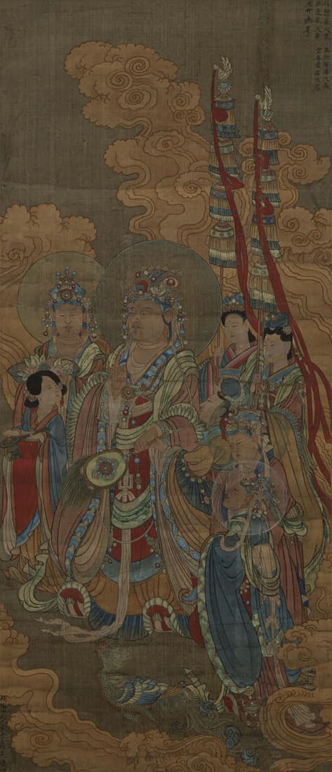 Four Formless Realm, Ink And Colur On Silk, Yuan Dynasty Auction