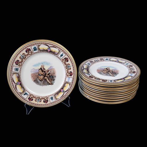 Set of 12 "The Daniel Boone Hotel" Portrait China Plates by Lamberton ...