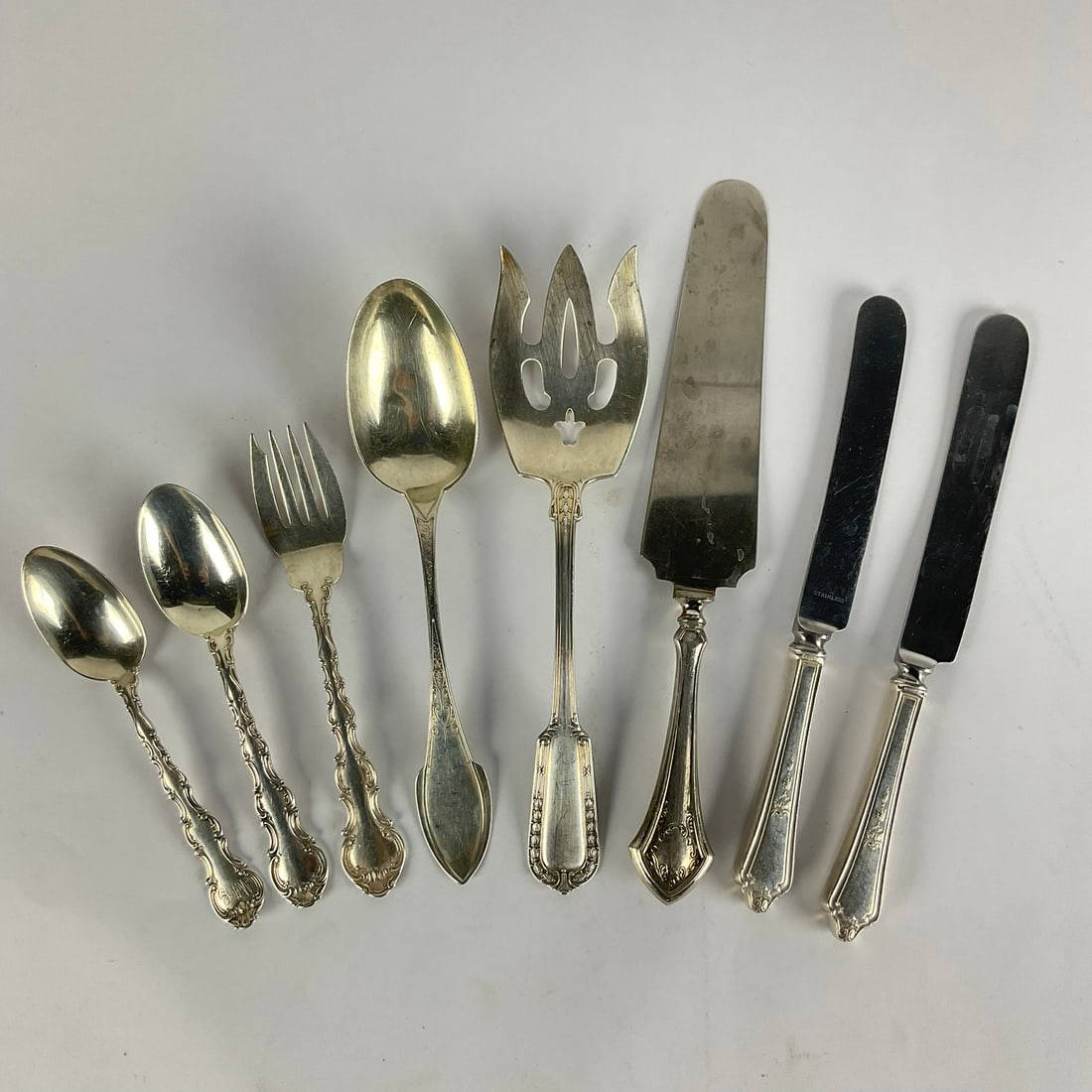 Set Of Antique Sterling Silver Flatware Auction
