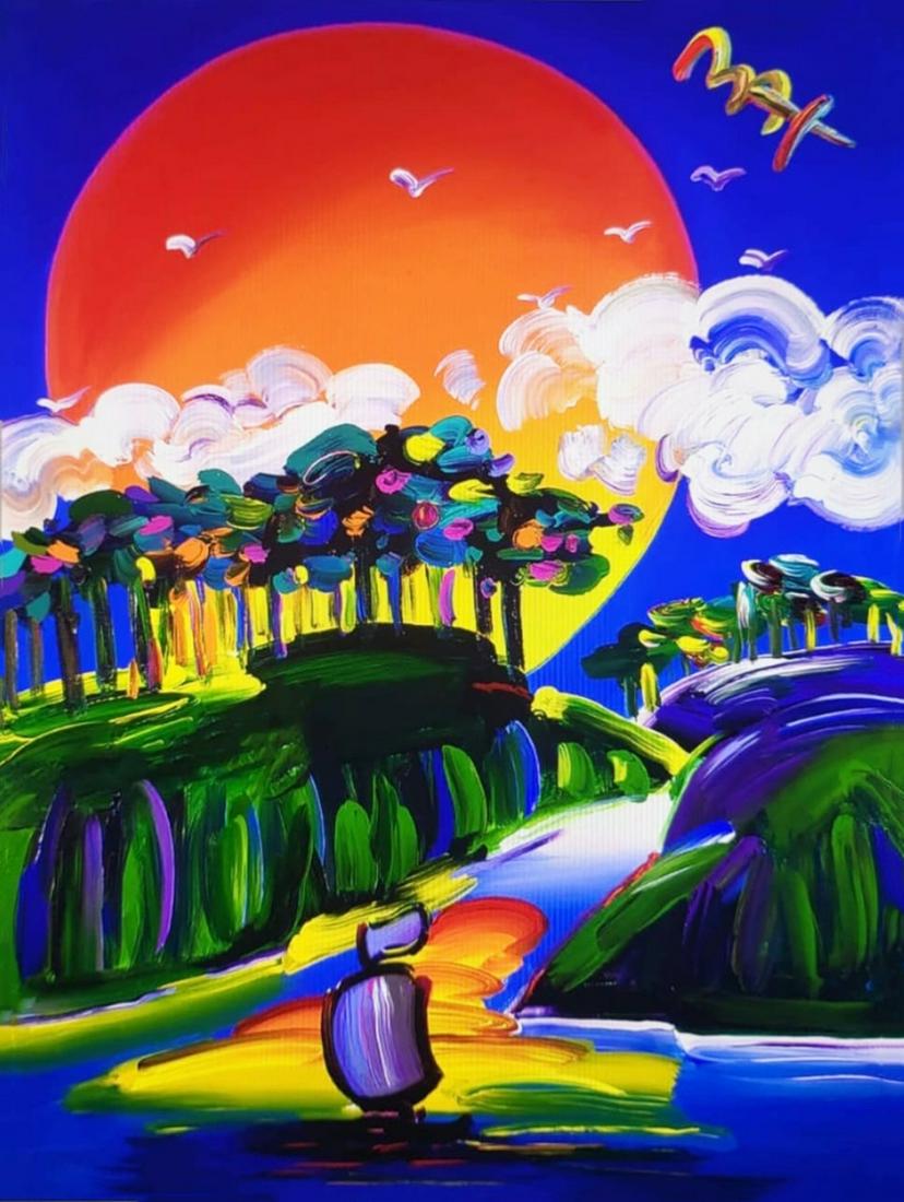 Peter Max 'without Borders Ver Iii - 2003, Acrlyic On Canvas, Max Coa ...