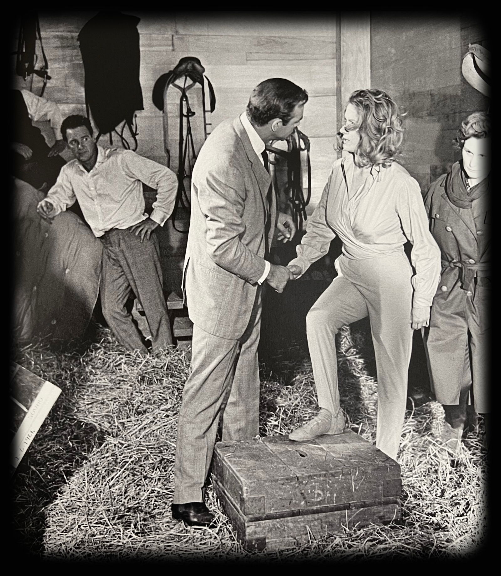 Terry O'neill, Rehearsing The Fight In The Barn, Sean Connery And Stuntwoman Phyllis As Pussy ...