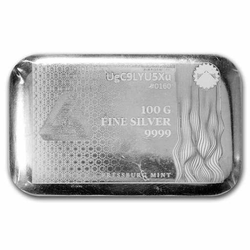 100 Gram Silver Coin Bar 2023 Niue Silver Note (pressburg)