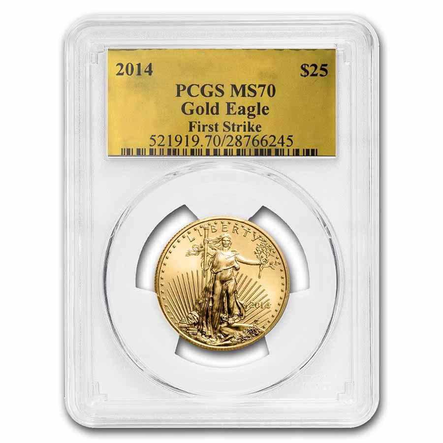 2014 1/2 Oz American Gold Eagle Ms-70 Pcgs (fs, Gold Foil Label) Auction