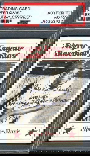 Piper Davis Psa Dna Signed 1986 Fritsch Negro League Stars Autographed