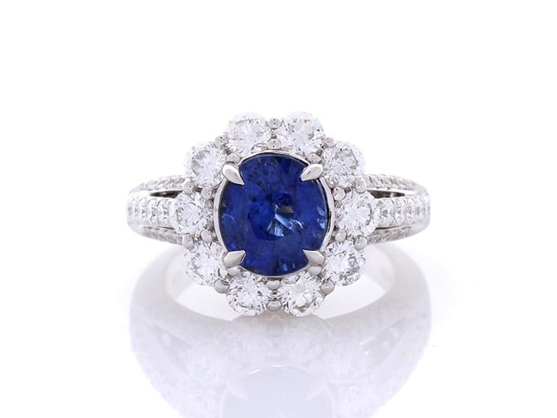 Heritage Gem Studio Egl Certified 3.08 Carat Oval Blue Sapphire ...