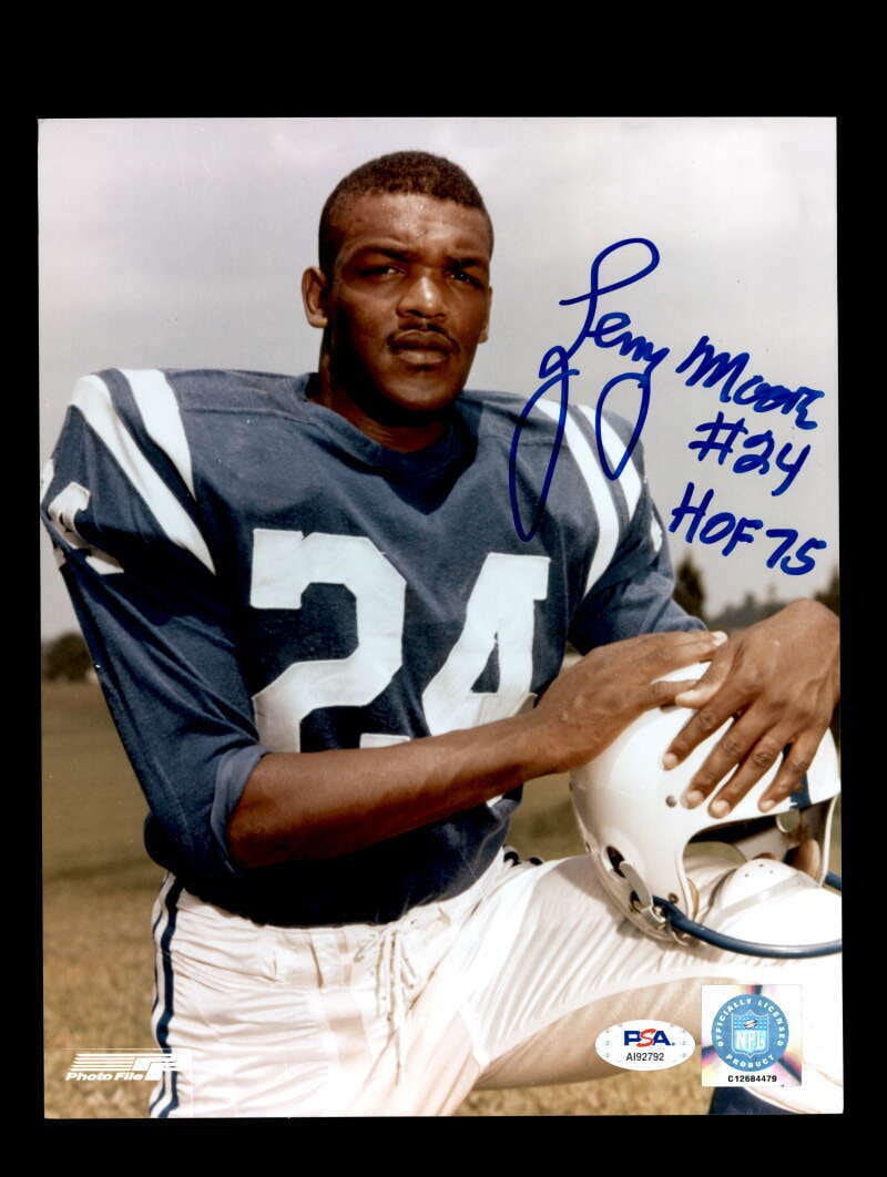 Lenny Moore Psa Dna Signed Baltimore Colts 8x10 Autograph Photo Auction