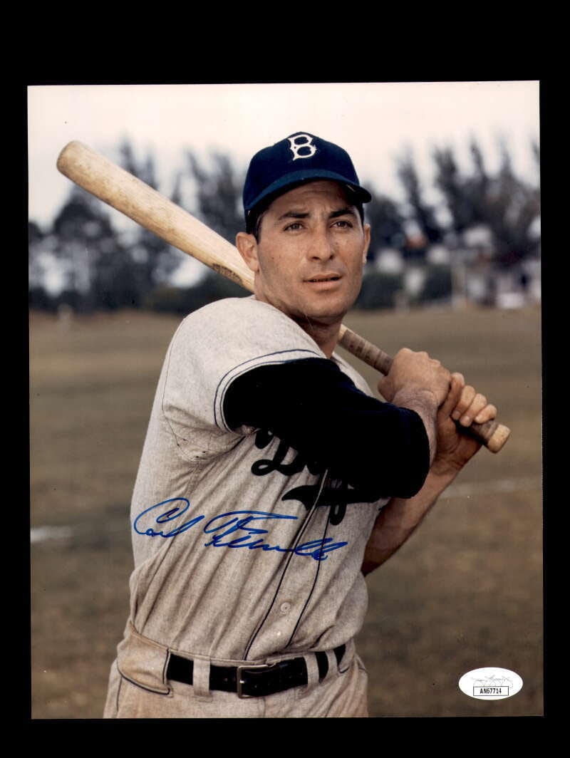 Carl Furillo Jsa Cert Signed 8x10 Photo Autograph Brooklyn Dodgers Auction