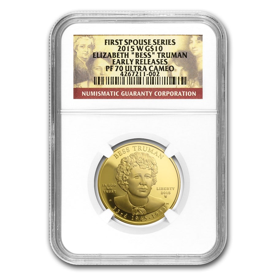 2015-w 1/2 Oz Gold Bess Truman Pf-70 Ngc (er) Auction
