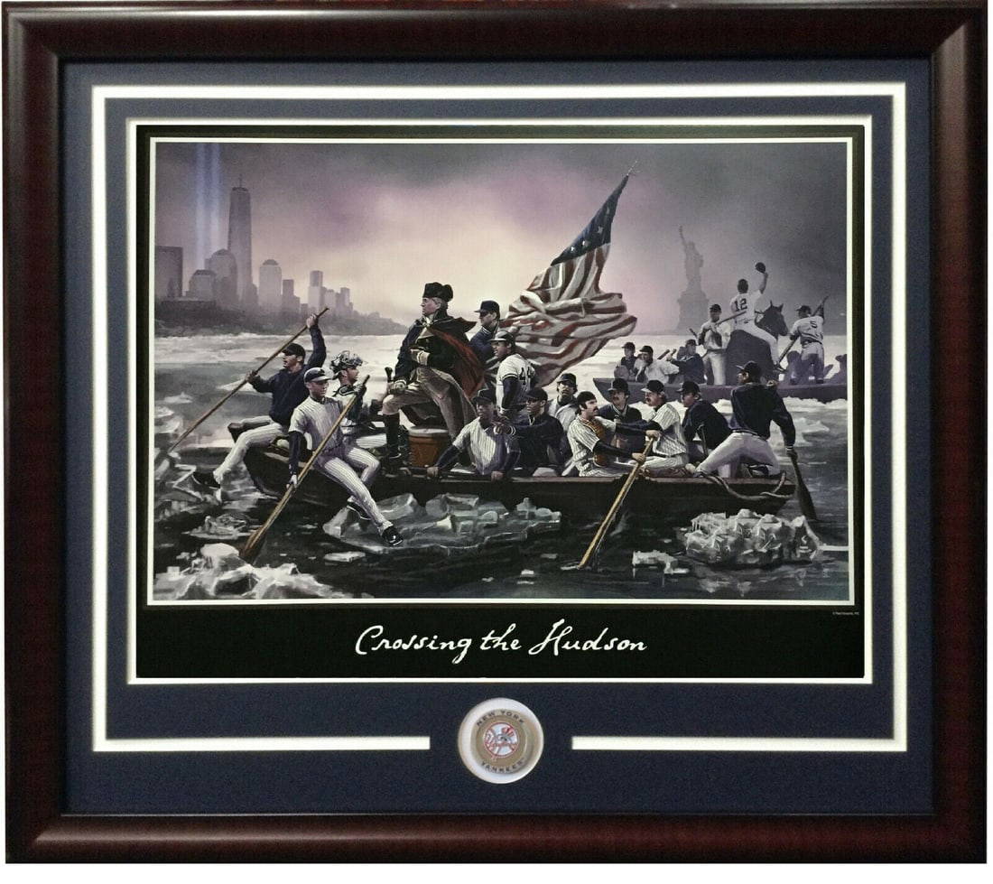 Yankees Crossing The Hudson 16x20 Photo Framed Coin Derek Jeter Mickey ...