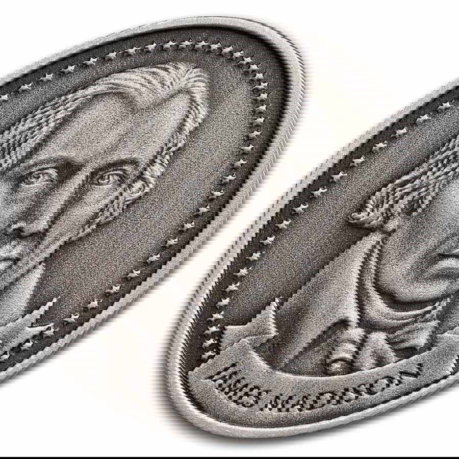 1 Oz Silver - Founders: Madison | Written Constitution (antique) Auction