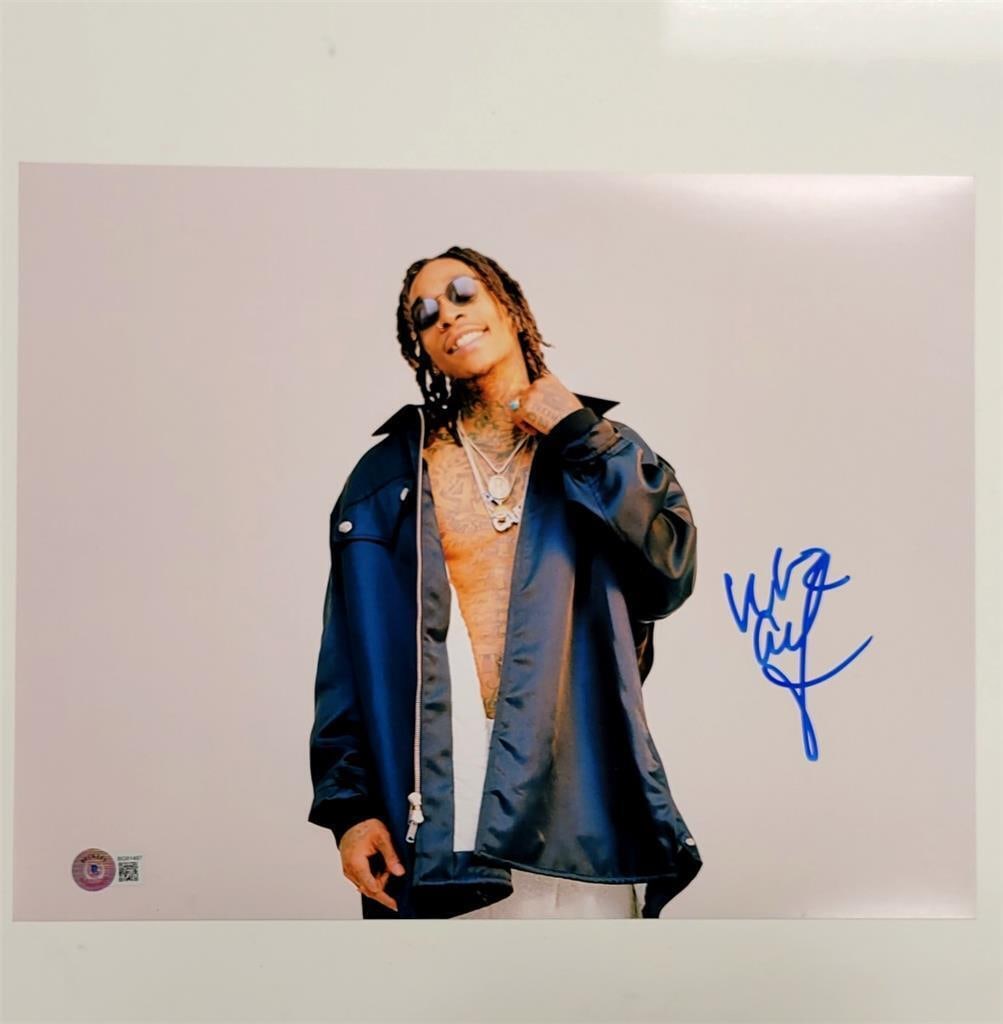 Wiz Khalifa Signed 11x14 Photo Rapper Autograph Beckett Bas Holo Auction