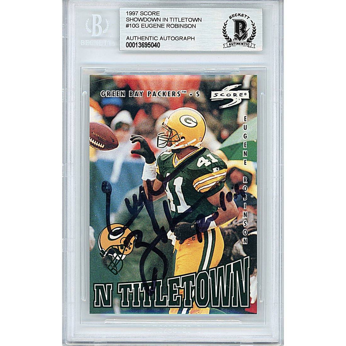 Eugene Robinson Signed 1997 Score Nfl Football Card Green Bay Packers ...