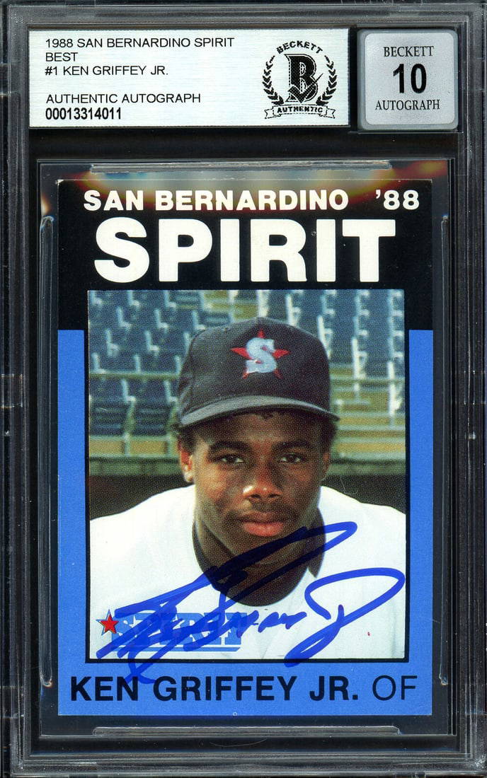 Ken Griffey Jr. Auto 1988 Best Rc San Bernardino Spirit Gem 10 Beckett ...