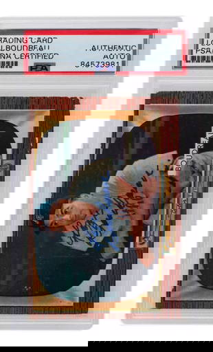 Lou Boudreau Signed 1955 Bowman