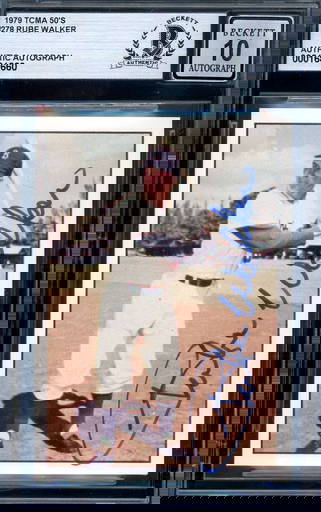 Rube Walker Gem Mint 10 Beckett Bas Signed 1979 Tcma Baseball History ...