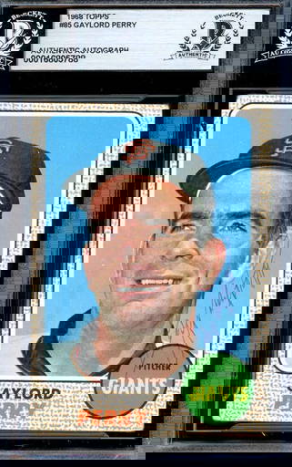 Gaylord Perry Beckett Bas Signed 1968