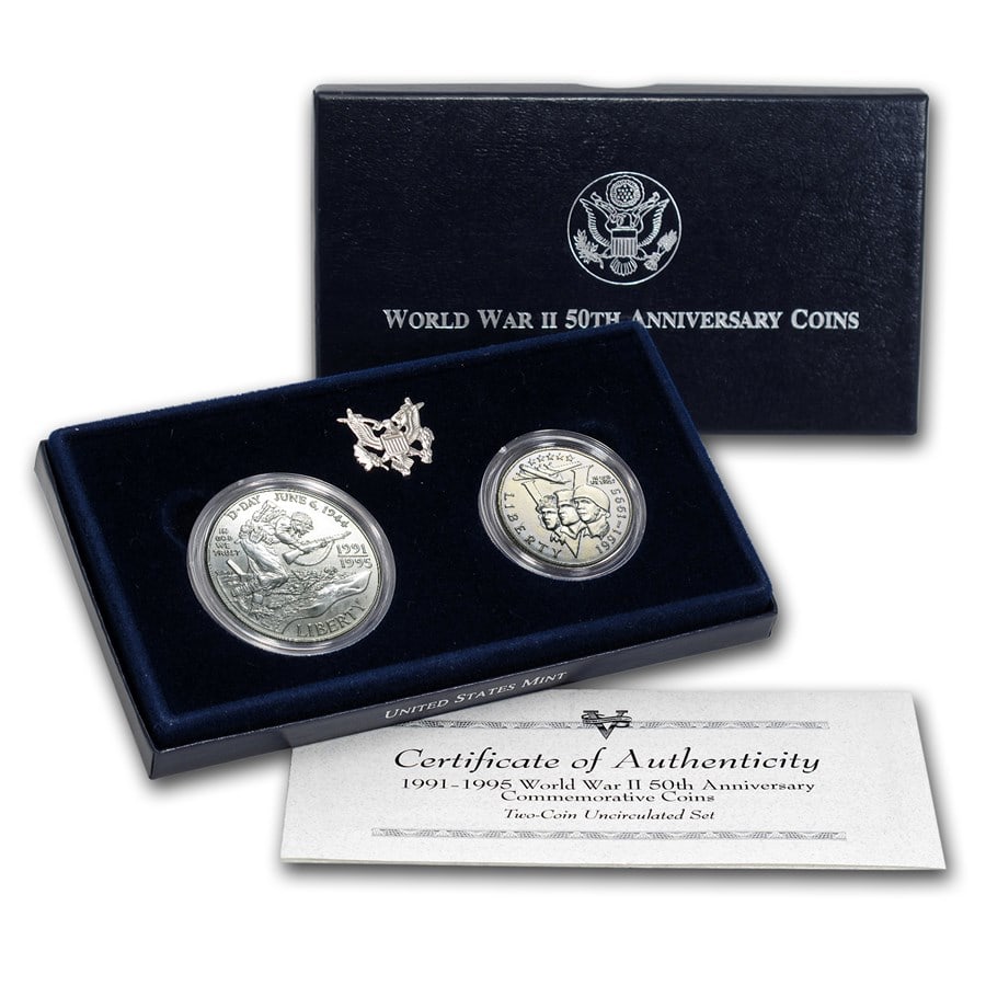 1991 1995 2 Coin World War Ii Set