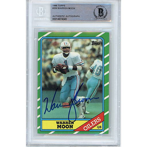 Warren Moon Signed 1986 Topps