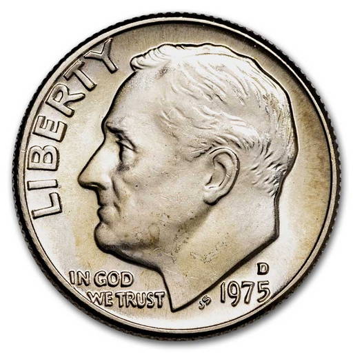 1975 D Roosevelt Dime 50 Coin Roll