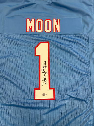 Warren Moon Signed Custom Oilers