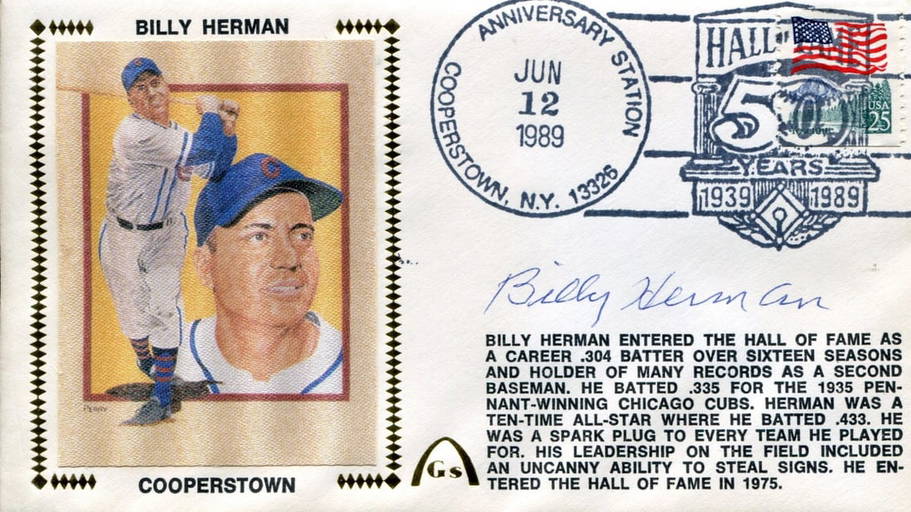 Billy Herman Autographed First Day