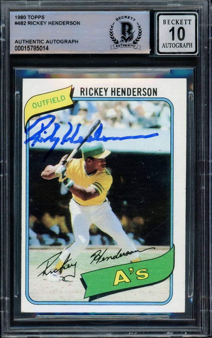 Rickey Henderson Autographed 1980 Topps Auction