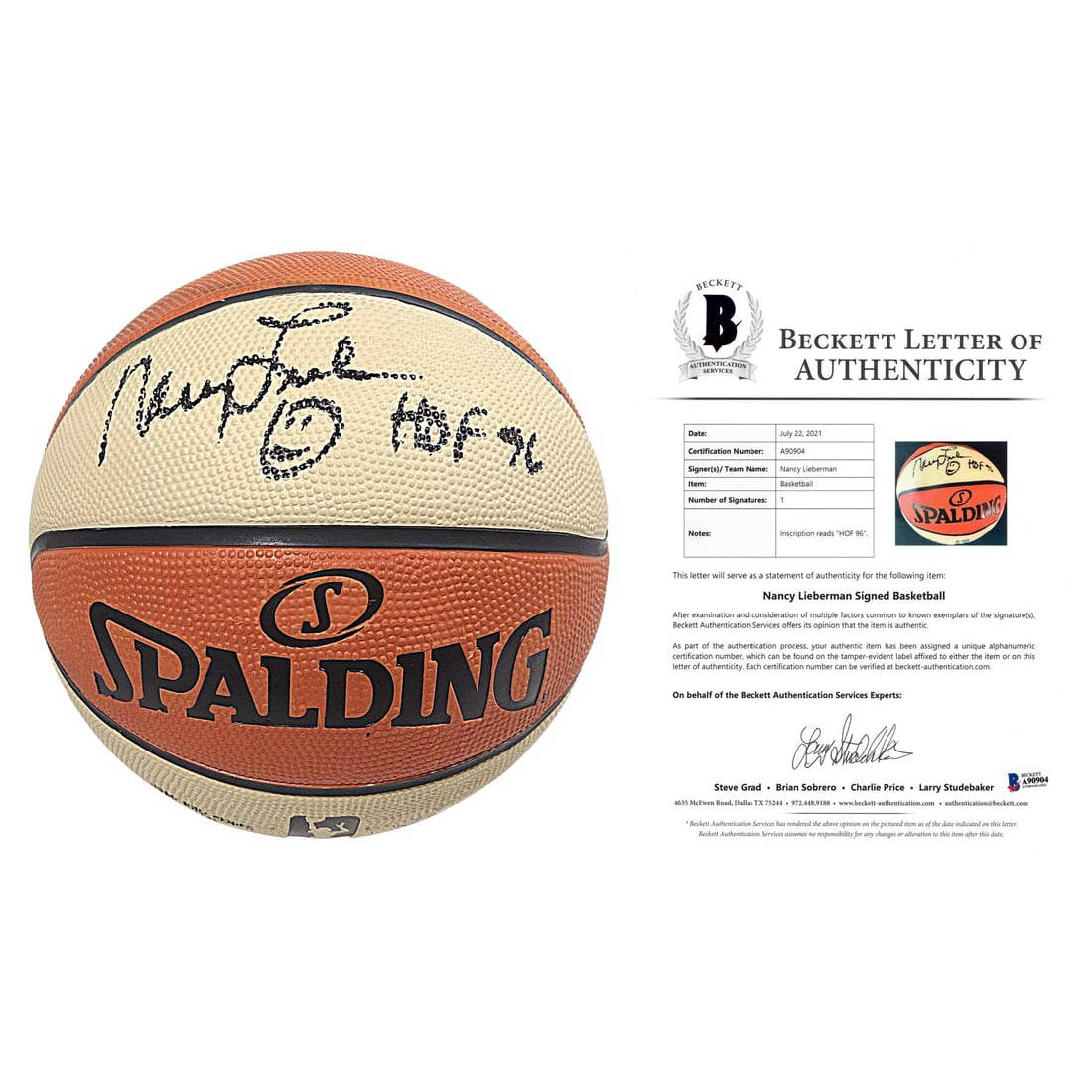 Nancy Lieberman Autographed Wnba Logo Auction