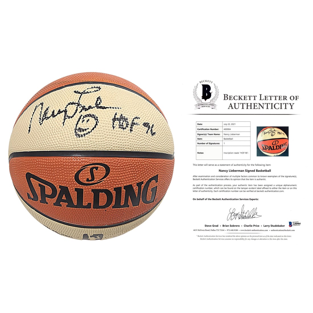 Nancy Lieberman Autographed Wnba Logo Auction