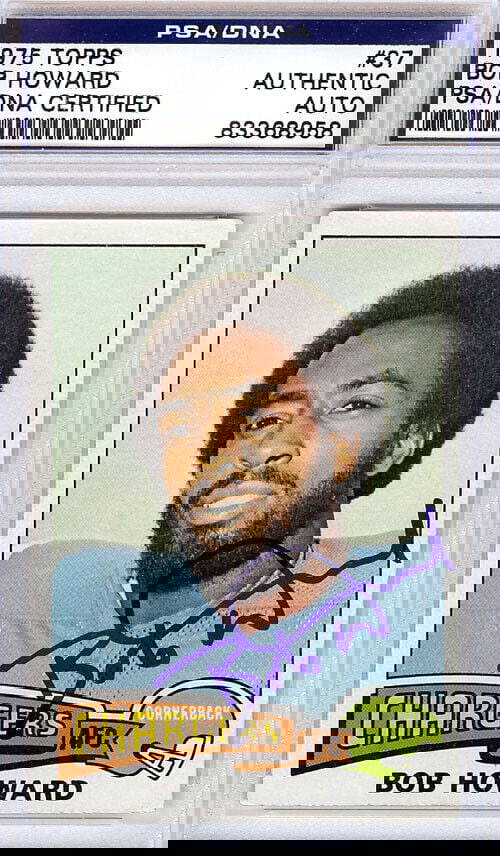 Bob Howard Autographed 1975 Topps Auction