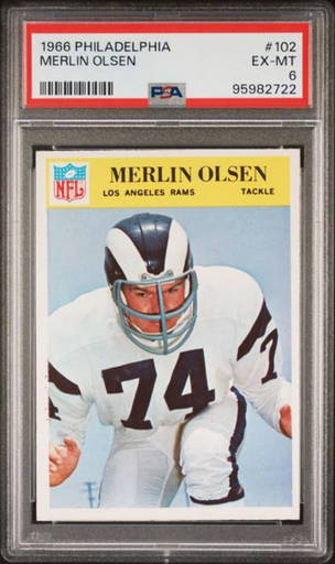 Graded 1966 Philadelphia Merlin Olsen #102