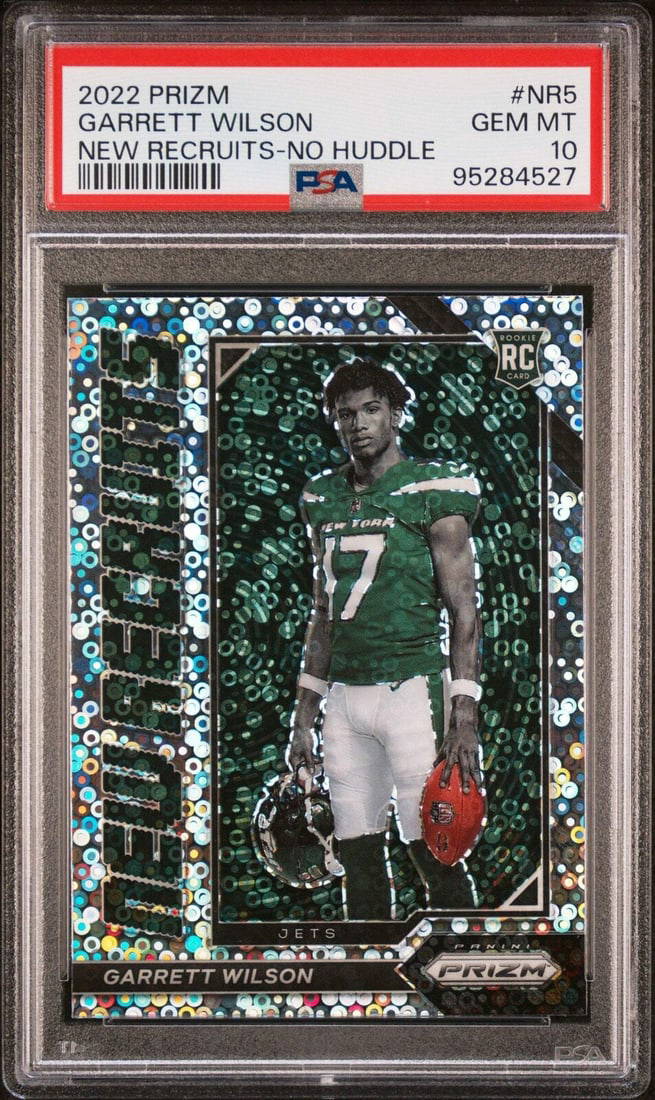 Graded 2022 Prizm Garrett Wilson #nr5 New Recruit No Huddle Football ...