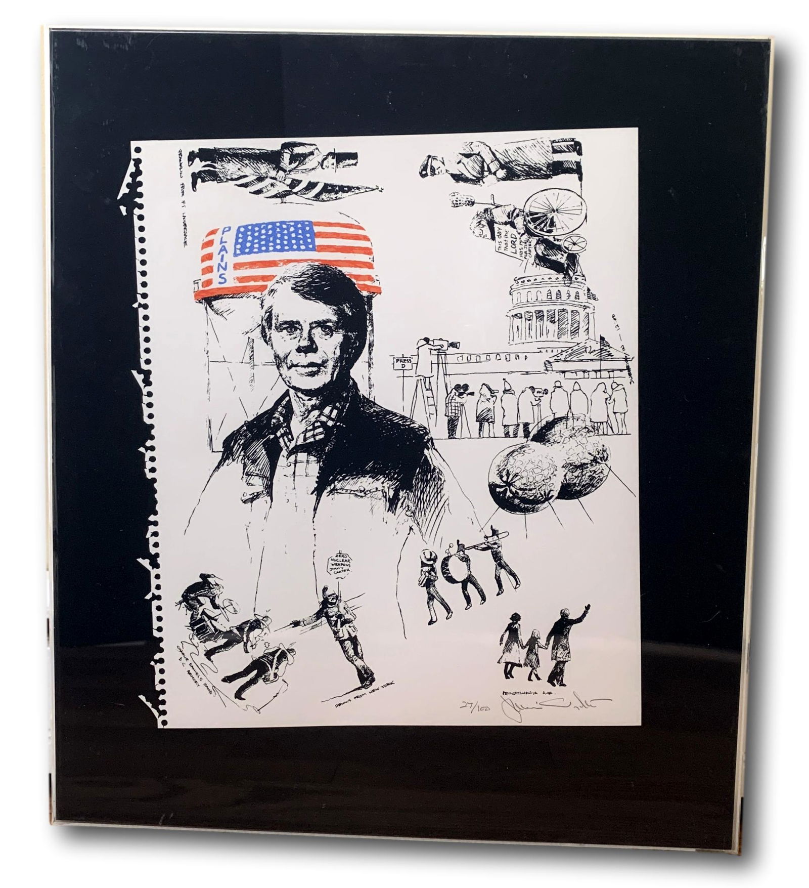 Jamie Wyeth (american, B. 1946) Jimmy Carter Signed And Numbered Lithograph