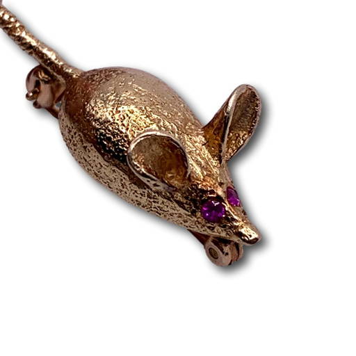 14K Gold Mouse Pin with Ruby Eyes - Nov 06, 2022 | Meadow Lane Auctions ...