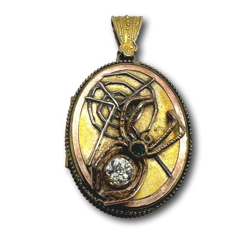 Antique Victorian Spider Locket With Photo