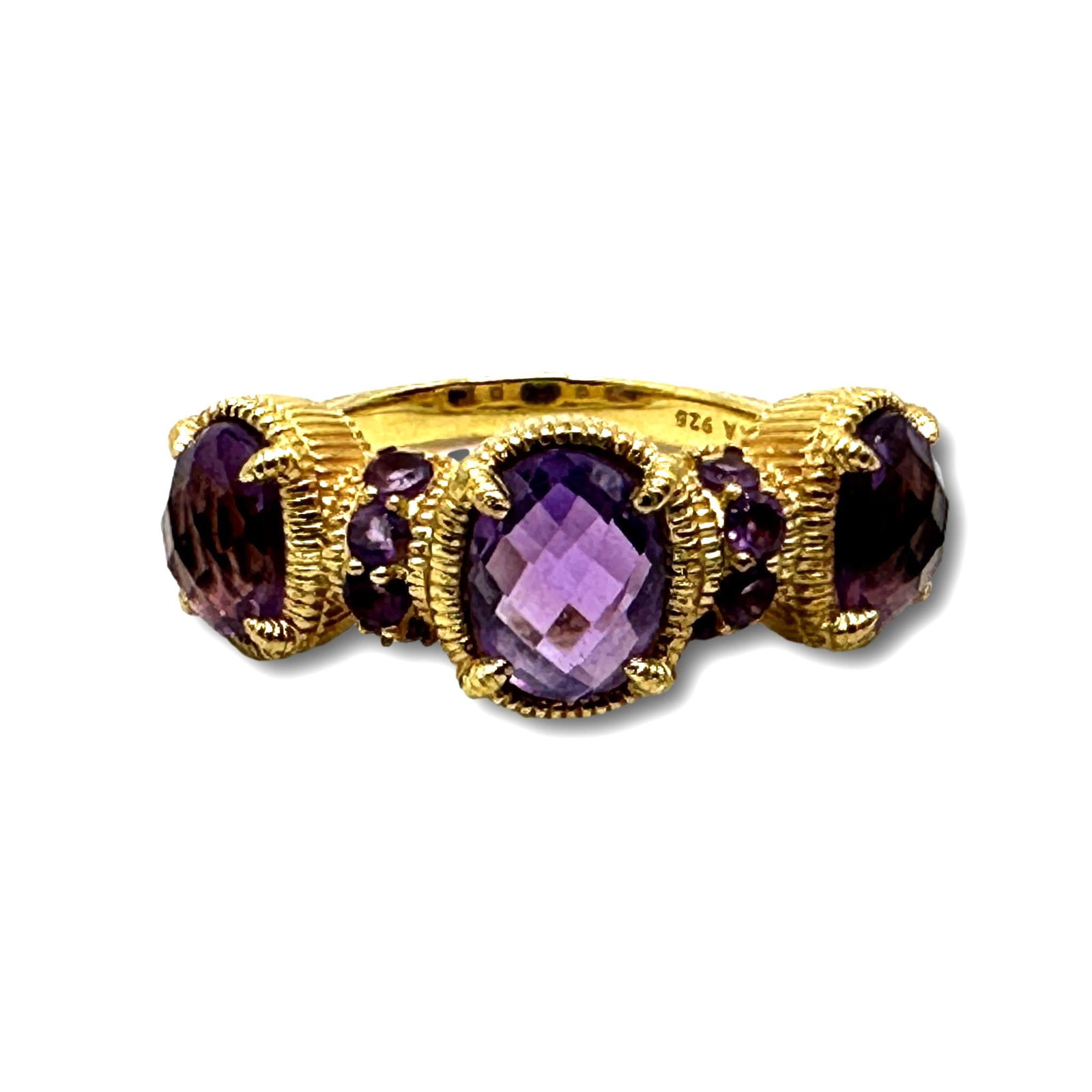 Judith Ripka Ring With Purple Stones Auction
