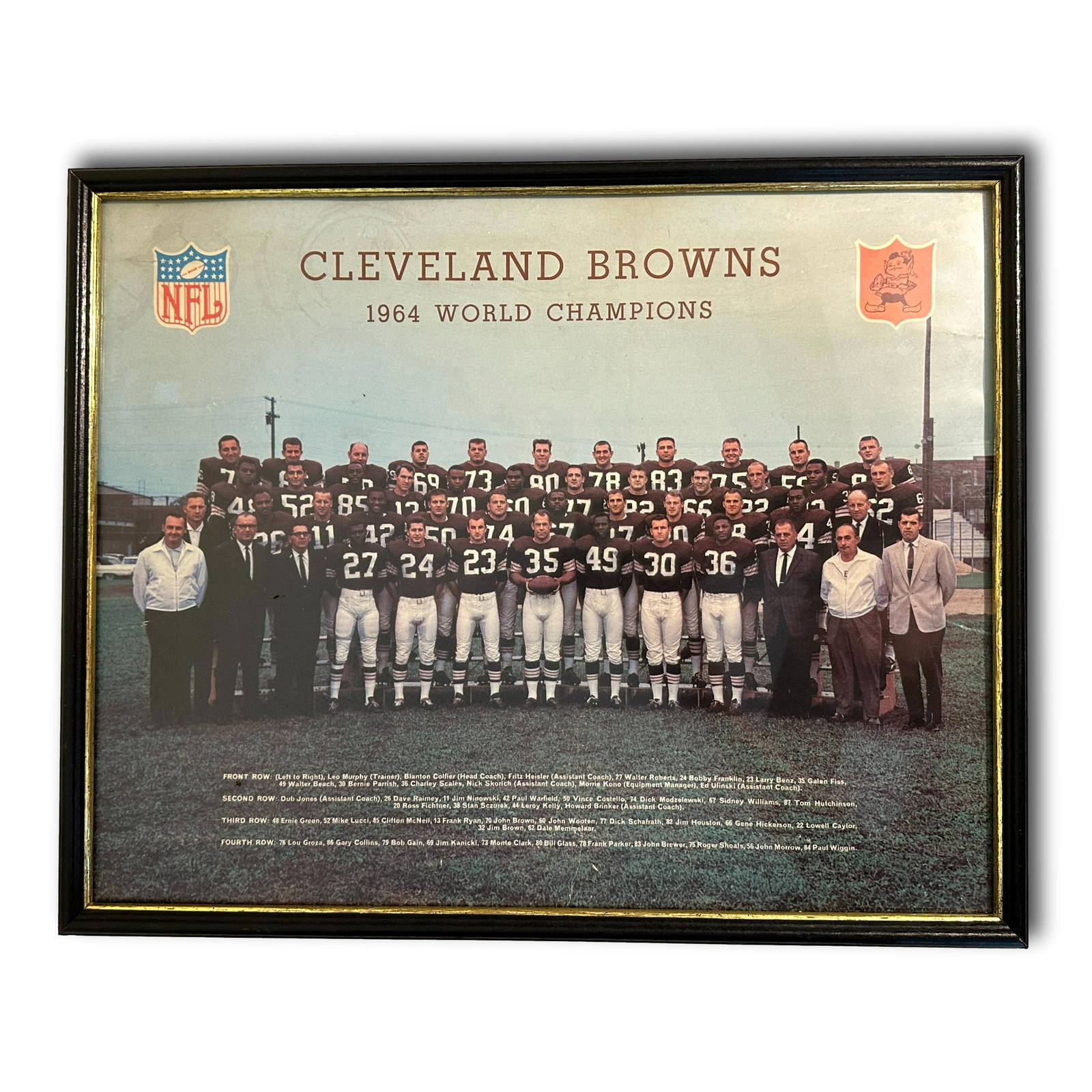 1964 Cleveland Browns World Champions Framed Vintage Print Auction