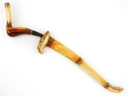 Nice Quality Antique Indonesian Rentong Dagger Knife, Beautiful Carved ...