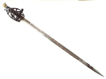 Very Large 17th 18th C. Italian Schiavona Broad Sword