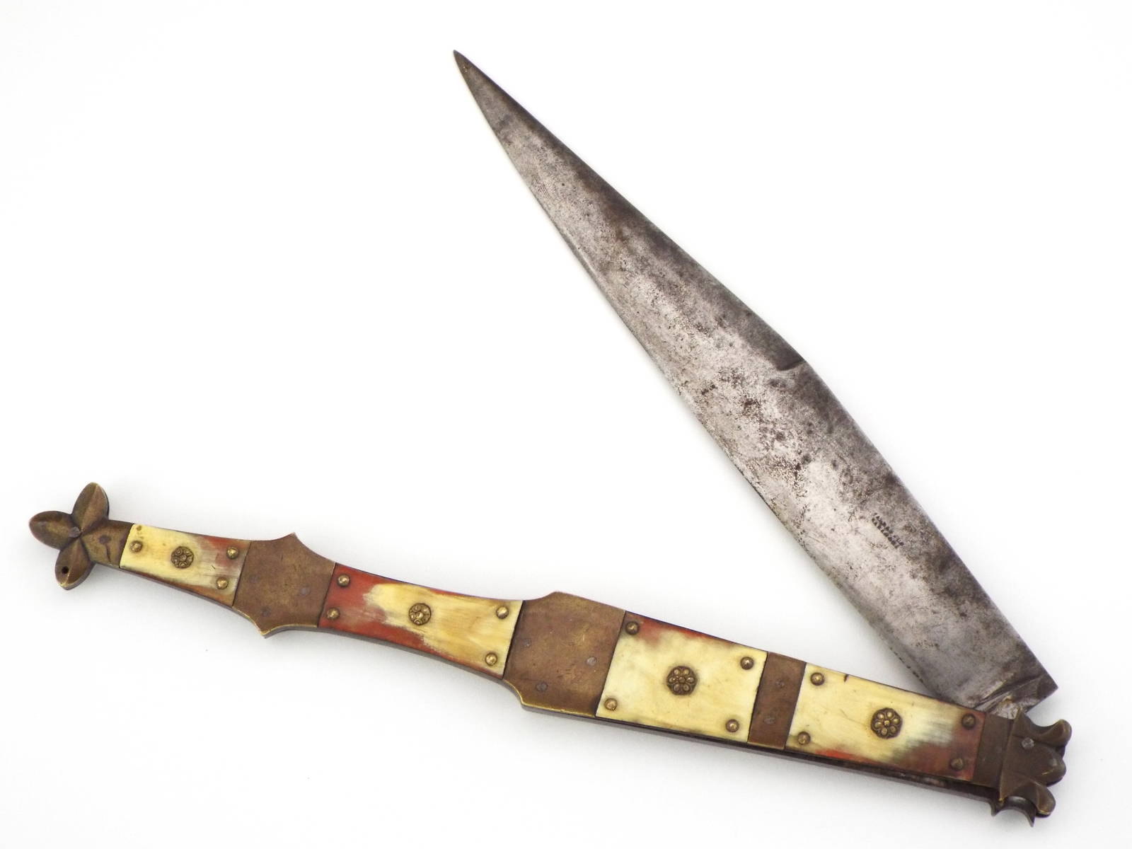 19th C. Spanish Large Navaja Folding Knife Auction