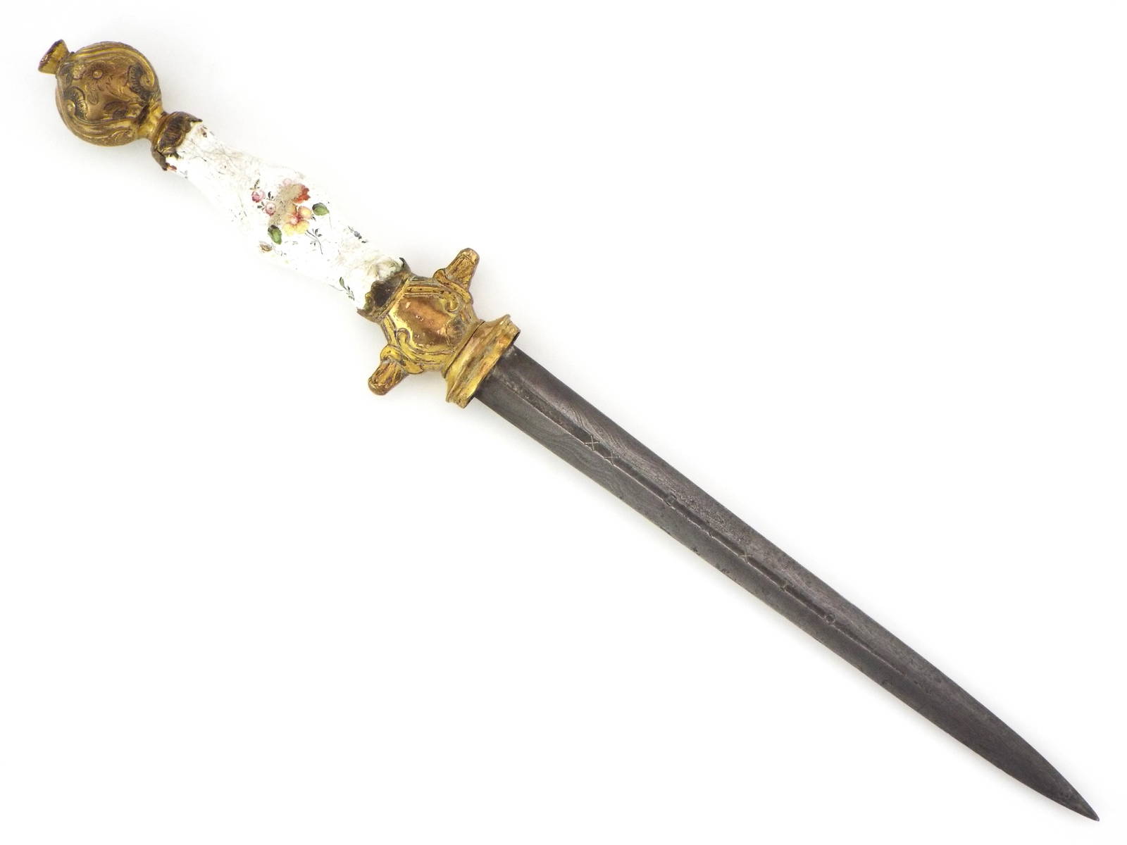 Extremely Rare 17th C. Spanish Porcelain Handle Nobleman's Stiletto ...