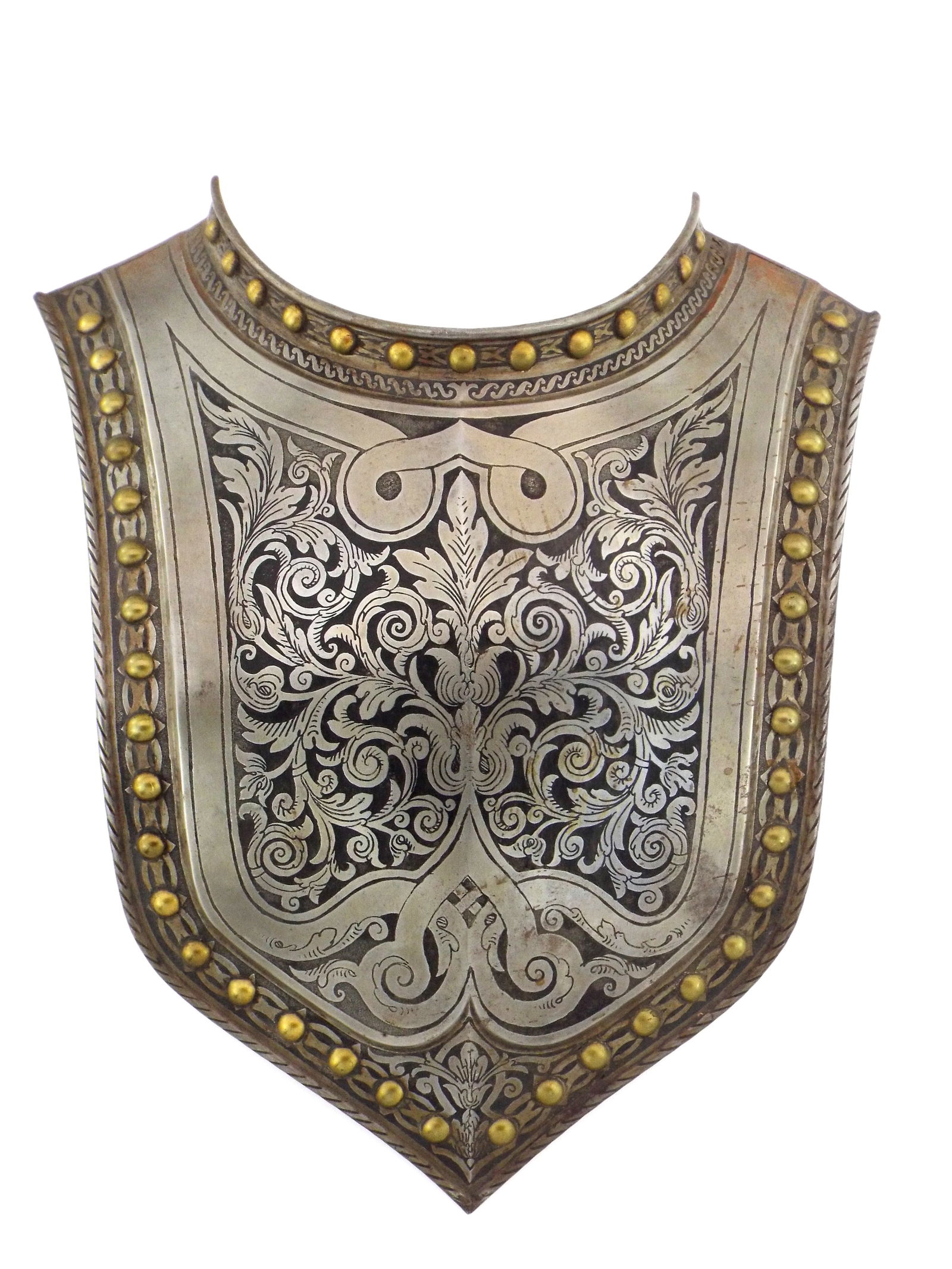 Beautifully Etched European Gorget In 15th Century Knight Style Auction