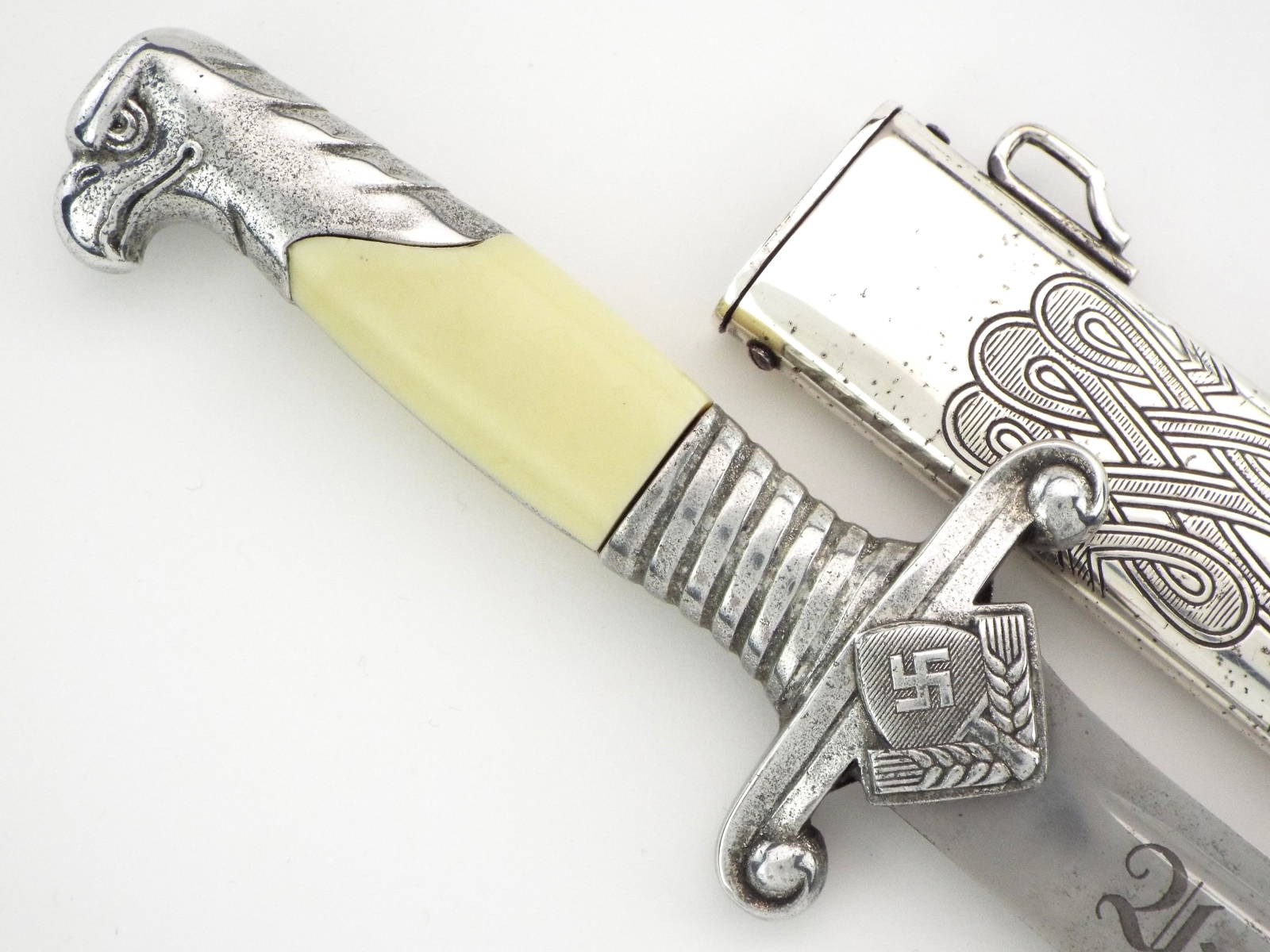 Extremely Nice German Wwii Rad Leader Dagger By Holler Solingen Auction