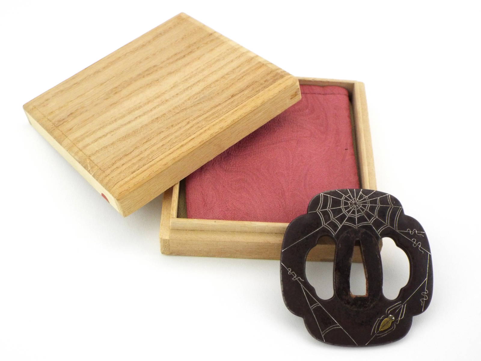 Antique Japanese Higo Spiderweb Motif Samurai Katana Sword Tsuba Auction