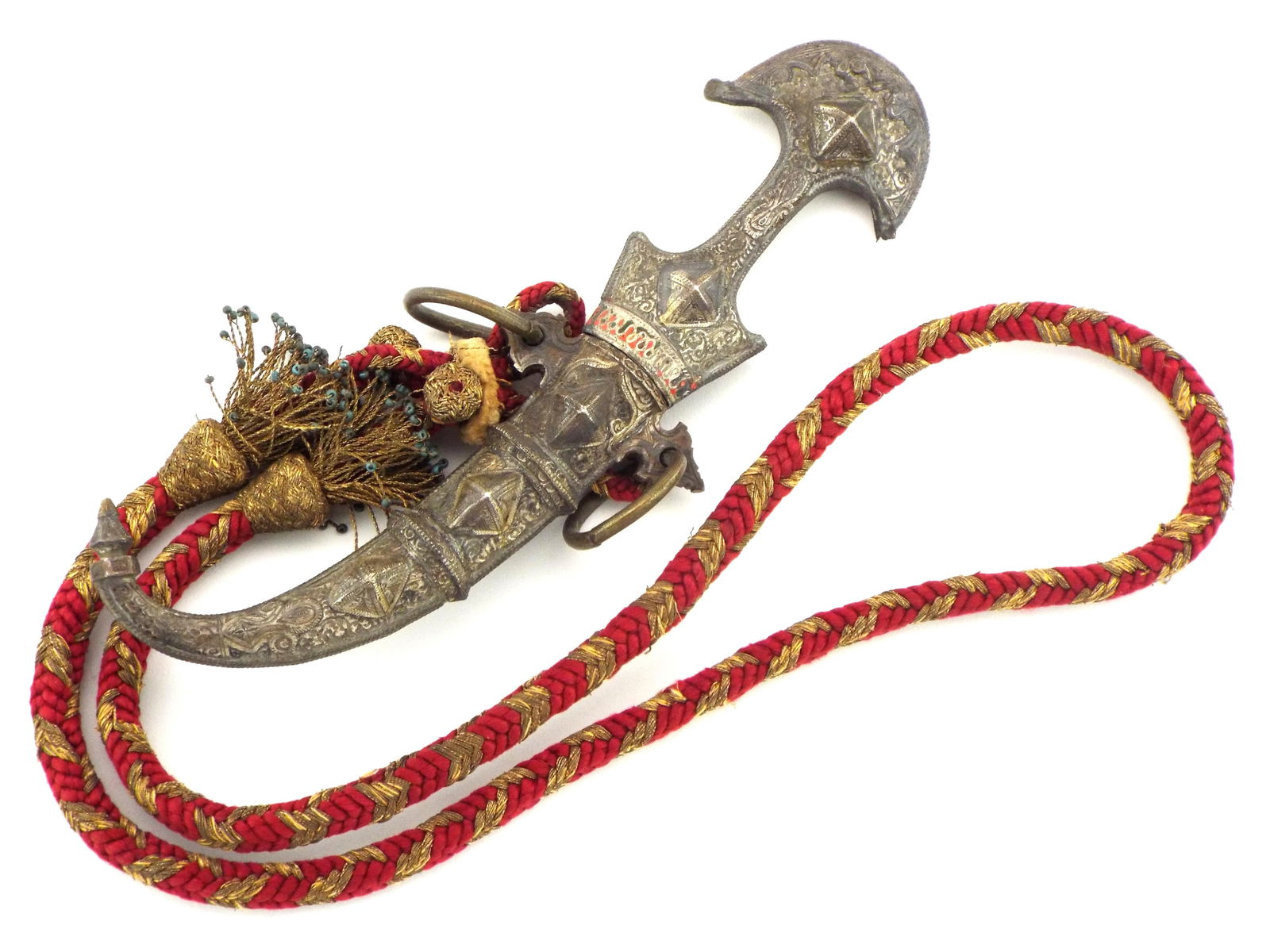 Very Good 19th C. Islamic Arabic Arab Moroccan Koummya Dagger In Solid ...