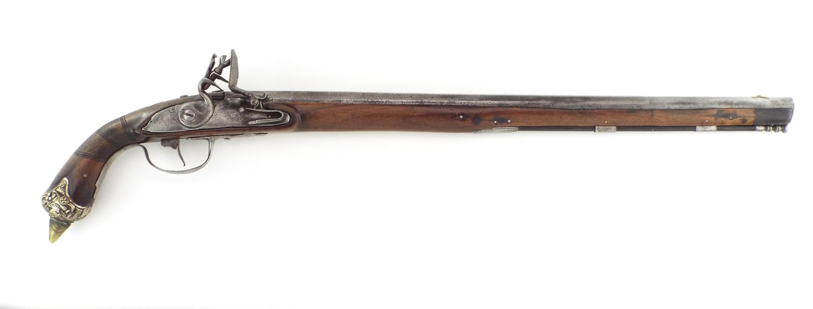 Exceptionally Long 18th-19th C. Middle Eastern Flintlock Pistol With ...