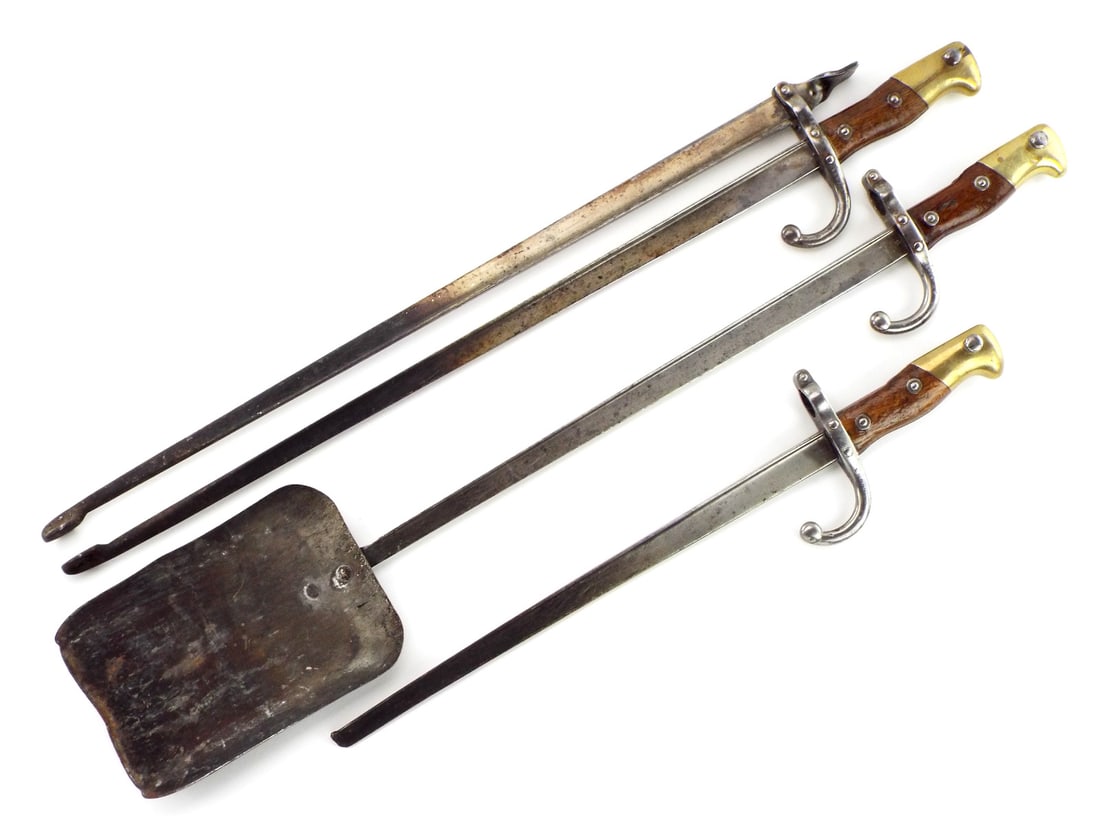 Very Interesting Fireplace Tools Set Made Out Of 3 French Wwi Bayonets ...