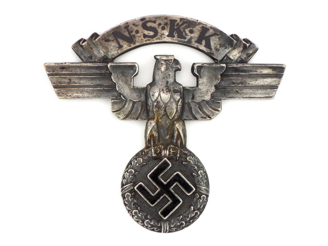 German Wwii Nskk Vehicle Radiator Plaque In Silvered Bronze And Black ...