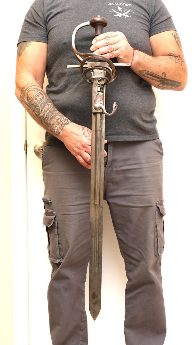 One Of A Kind German Combination Rapier And Wheellock Pistol. Probably ...